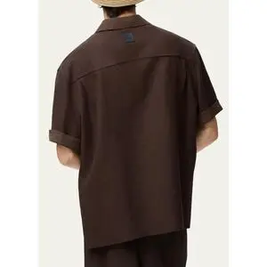 Loewe X Paula's Ibiza Washed Satin Short-sleeve Shirt