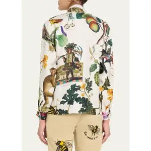 Libertine Hollyhock Floral Silk Slim Tie Keith Blouse