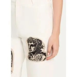 Libertine Graphic Patches Kickflare-leg Ankle Jeans - White