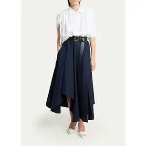 Givenchy Asymmetric Handkerchief Midi Flare Skirt