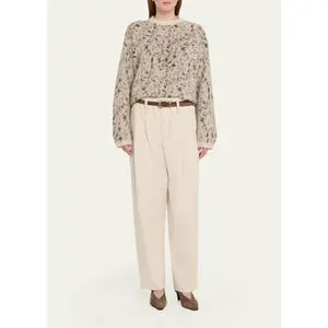 Brunello Cucinelli Blurred Jacquard Cashmere Knit Sweater