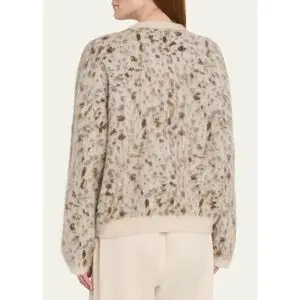 Brunello Cucinelli Blurred Jacquard Cashmere Knit Sweater