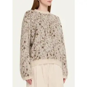 Brunello Cucinelli Blurred Jacquard Cashmere Knit Sweater