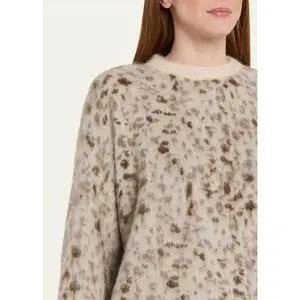 Brunello Cucinelli Blurred Jacquard Cashmere Knit Sweater
