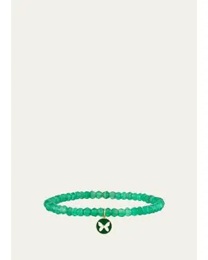 SYDNEY EVAN 14k Enamel Butterfly On Onyx Bracelet - Green