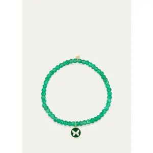 SYDNEY EVAN 14k Enamel Butterfly On Onyx Bracelet