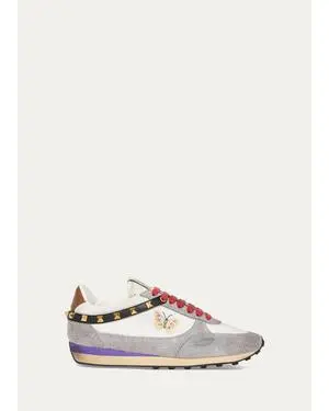Valentino Garavani Embroidered Rockstud Low-top Sneakers