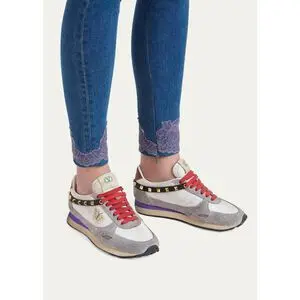 Valentino Garavani Embroidered Rockstud Low-top Sneakers