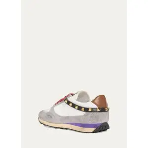 Valentino Garavani Embroidered Rockstud Low-top Sneakers