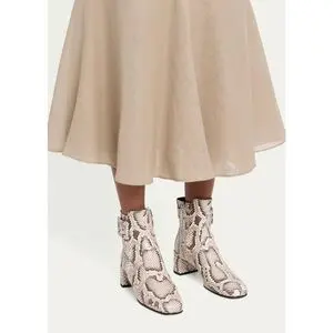 ROGER VIVIER 45mm Tres Vivier Snake-printed Leather Ankle Boots