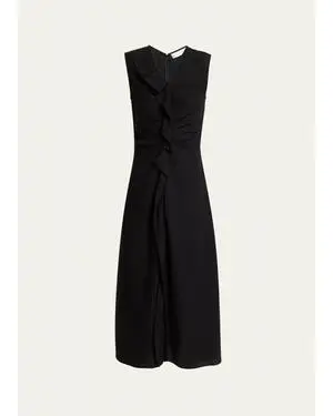 Proenza Schouler White Label Jaya Sleeveless Ruffle Midi Dress