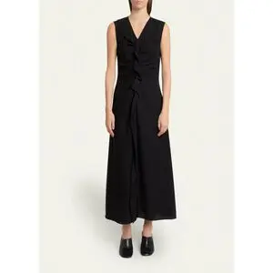 Proenza Schouler White Label Jaya Sleeveless Ruffle Midi Dress