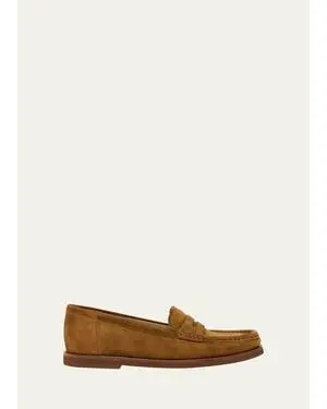 GIANVITO ROSSI Suede Penny Loafers - Texas