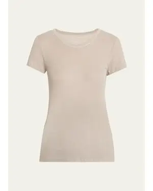 Majestic Filatures Lyocell Cotton Baby Rib Knit T-shirt - Desert Brown