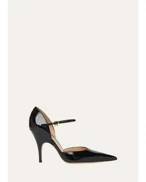 GIANVITO ROSSI 95mm Sofia Patent Leather D'orsay Pumps - Black