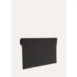 Saint Laurent Paris Pouch In Lambskin Leather - Black