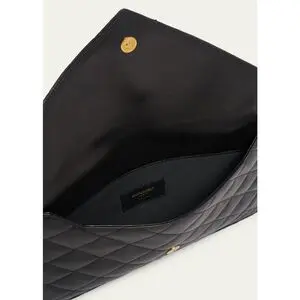 Saint Laurent Paris Pouch In Lambskin Leather - Black