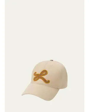Loewe L-patch Cotton Baseball Cap Beige