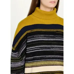 ZANKOV Junko Striped Merinno Wool-cashmere Turtleneck Sweater