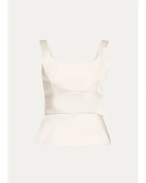 LIBEROWE Sleeveless Satin Peplum Bodice Top