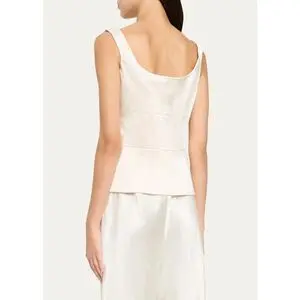 LIBEROWE Sleeveless Satin Peplum Bodice Top