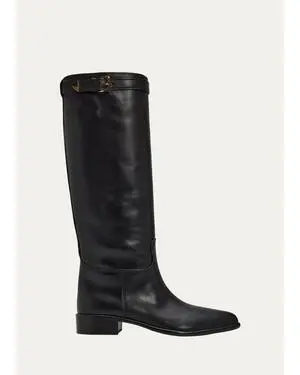 Prada 30mm Stivali Leather Riding Boots