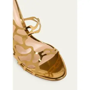 GIANVITO ROSSI 95mm Cutout Metallic Leather Mule Sandals