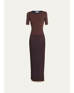ZANKOV Gago Fine Rib Short-sleeve Maxi Dress