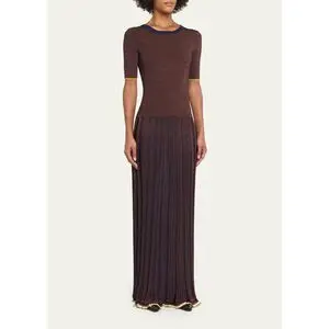ZANKOV Gago Fine Rib Short-sleeve Maxi Dress