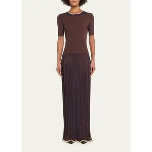 ZANKOV Gago Fine Rib Short-sleeve Maxi Dress
