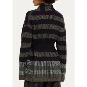 ZANKOV Paulina Striped Wool-cashmere Wrap Cardigan