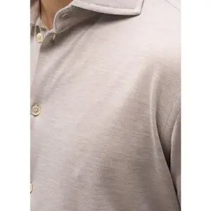 MAURIZIO BALDASSARI Silk And Cotton Pique Button-down Shirt - Navy