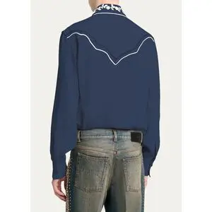 Amiri Embroidered-trim Western Shirt