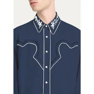 Amiri Embroidered-trim Western Shirt