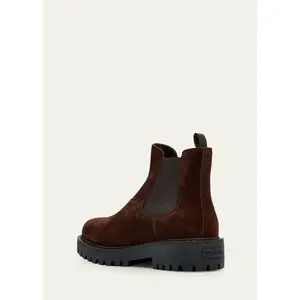 Prada Folder Suede Lug-sole Chelsea Boots