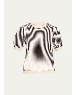 FRAME The Striped Gather Sweater