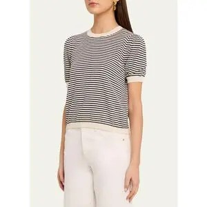 FRAME The Striped Gather Sweater