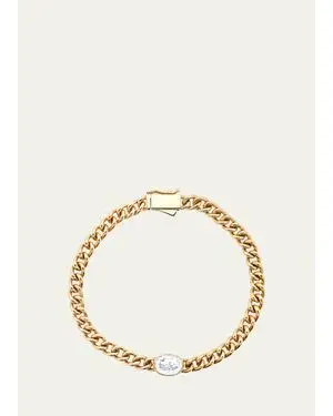 Moritz Glik 18k Yellow Unidinho Oval Bracelet With Diamonds - Gold