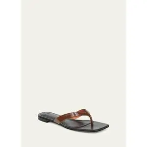 Vince San Juan Jelly Flat Thong Sandals - Saddle