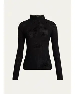 Proenza Schouler White Label Zella Check Merino Mock-neck Top