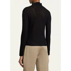 Proenza Schouler White Label Zella Check Merino Mock-neck Top