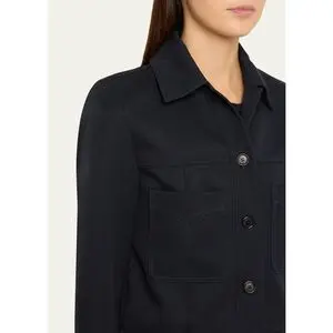 NILI LOTAN Susannah Virgin Wool Cropped Jacket