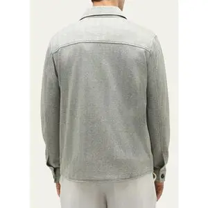 MAURIZIO BALDASSARI Linen, Silk And Cotton Herringbone Overshirt - Green