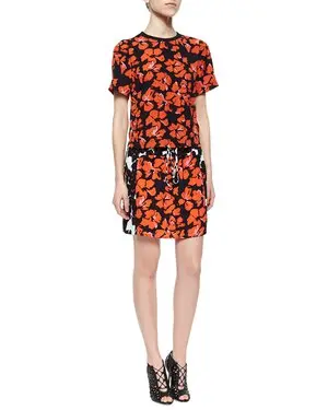 L'Agence Eda Cropped Etoile-print Linen Jacket