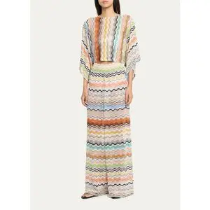 Missoni Zigzag-knit Wide-leg Pants
