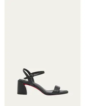CHRISTIAN LOUBOUTIN 55mm Jane Leather Ankle-strap Sandals Black