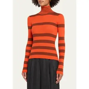 ZANKOV Runi Striped Turtleneck Top