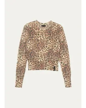 Marc Jacobs Leopard-print Cotton Sweater - Brown Multi