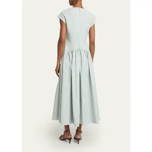 Proenza Schouler White Label Nyssa A-line Technical Cotton Dress - Jade