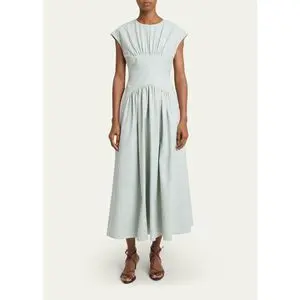 Proenza Schouler White Label Nyssa A-line Technical Cotton Dress - Jade